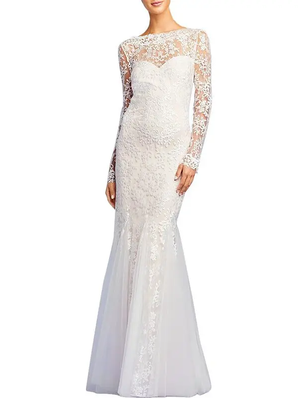 Tadashi Shoji Cabot Embroidered Tulle Gown - Ivory