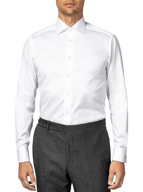 Eton Slim Fit Signature Twill French Cuff Dress Shirt - White