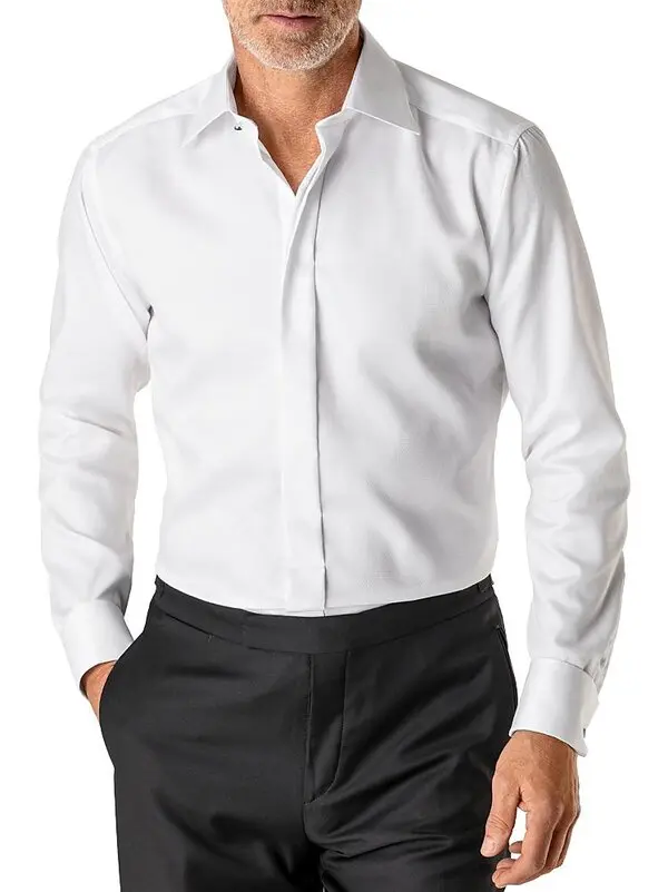 Eton Of Sweden Slim Fit Diamond Weave Tuxedo Shirt - White