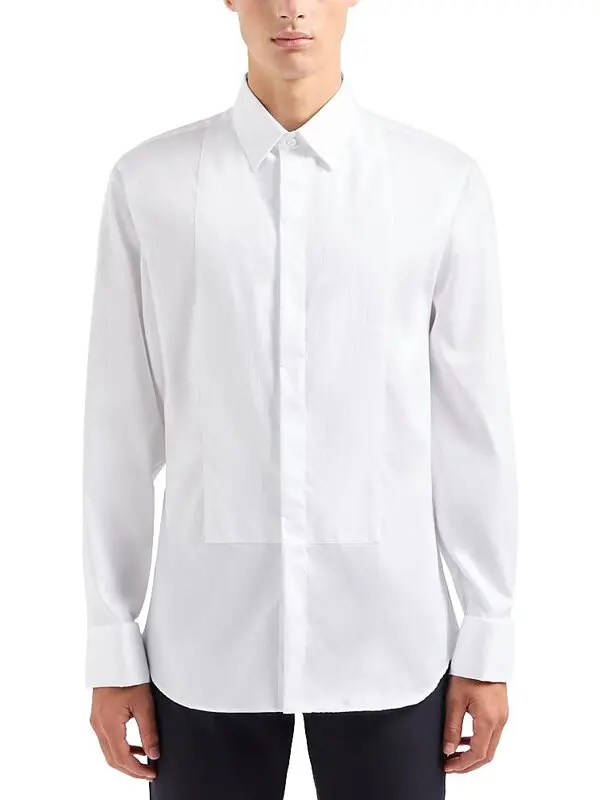 Emporio Armani Bib-front Slim Fit Tuxedo Shirt - White