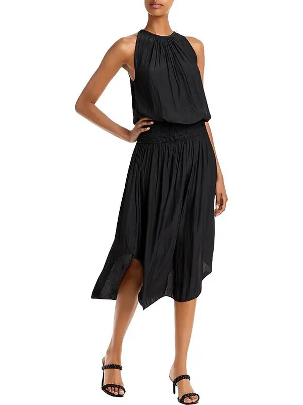 Ramy Brook Audrey Sleeveless Halter Midi Dress - Black