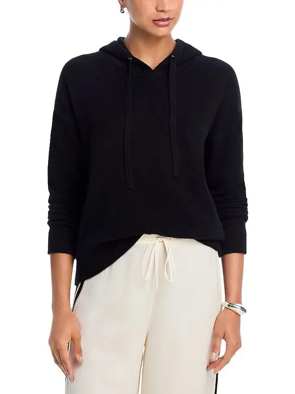 Bloomingdale'S C Exclusive Pullover Cashmere Hoodie - Black