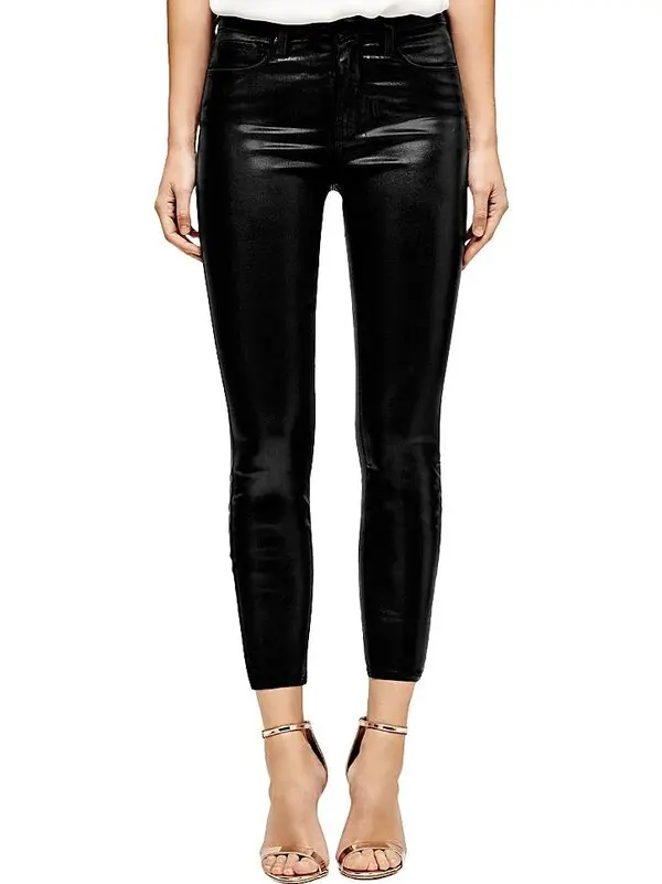 L'Agence Margot Coated Skinny Jeans - Black Coated