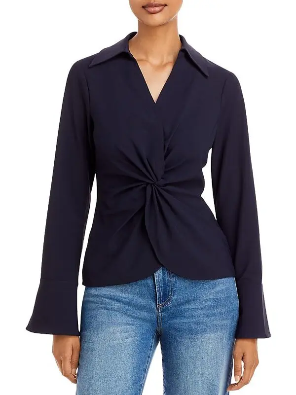 Cinq À Sept Mckenna Twist-front Top - Navy