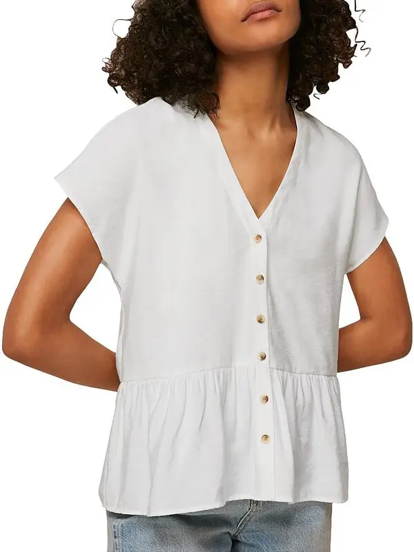 Whistles Peplum Hem Blouse - White