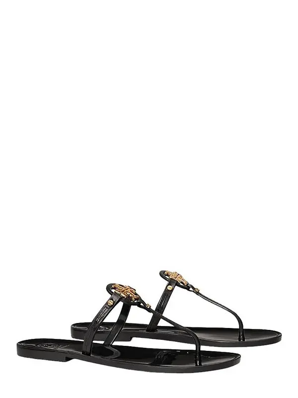 Tory Burch Mini Miller Jelly Thong Sandals - Black/gold
