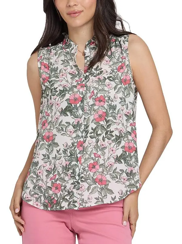 NYDJ Sleeveless Ruffled Top - Primrose Garden