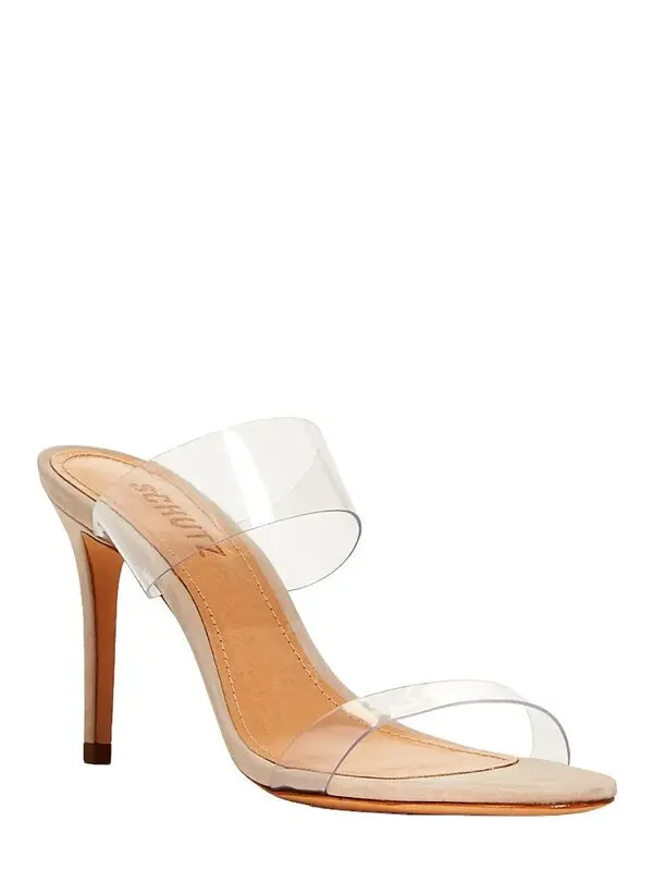 Schutz Ariella High-heel Slide Sandals - Natural/transparent