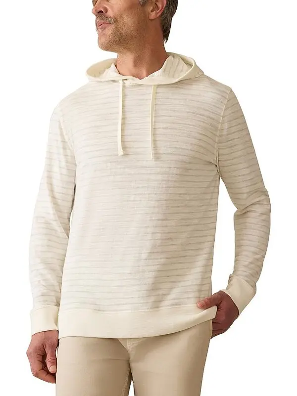 Faherty Brand Slub Cotton Hoodie - Ivory Rock Stripe