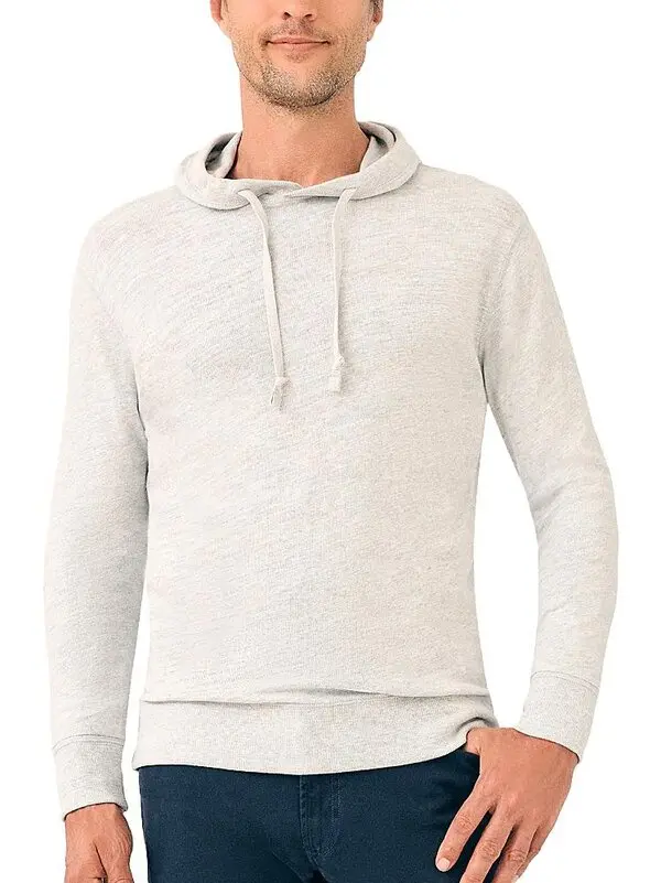 Faherty Brand Slub Cotton Hoodie - Light Grey Heather