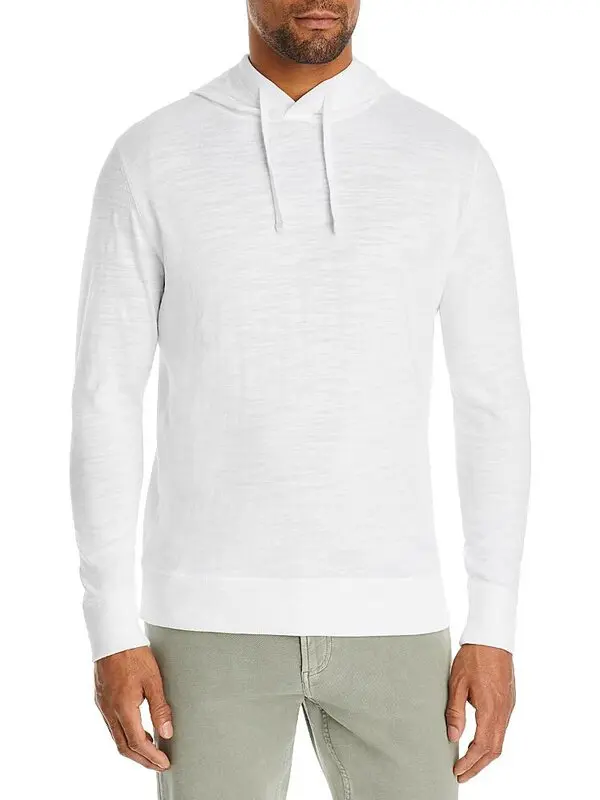 Faherty Brand Slub Cotton Hoodie - White