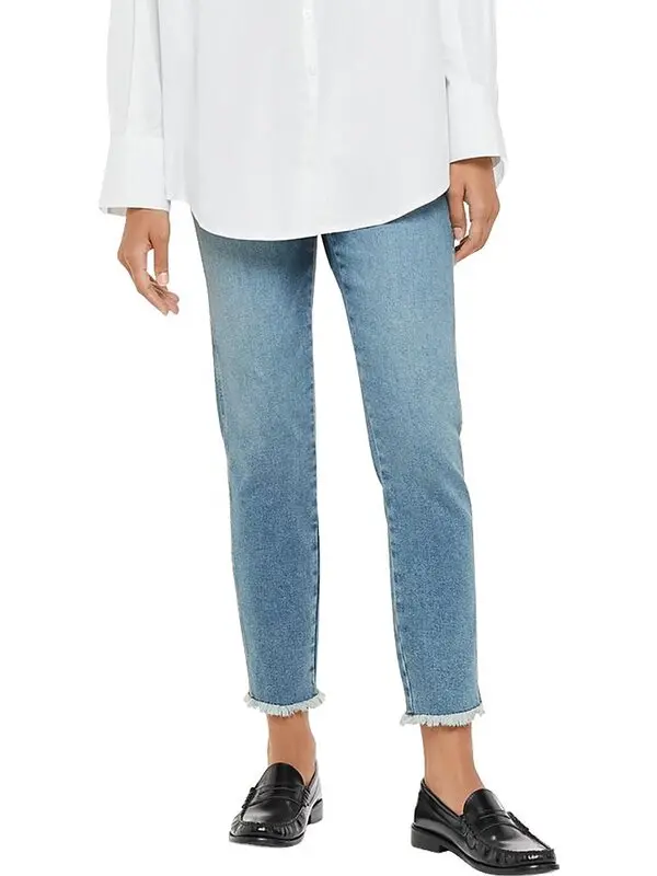 Whistles Frayed Hem Straight Leg Jeans - Blue