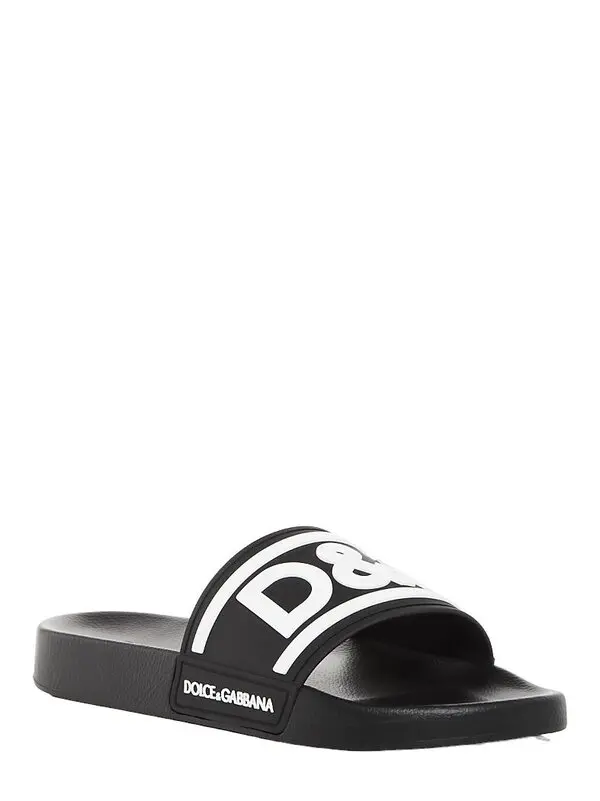 Dolce & Gabbana Saint Barth Logo Slides - Black/white