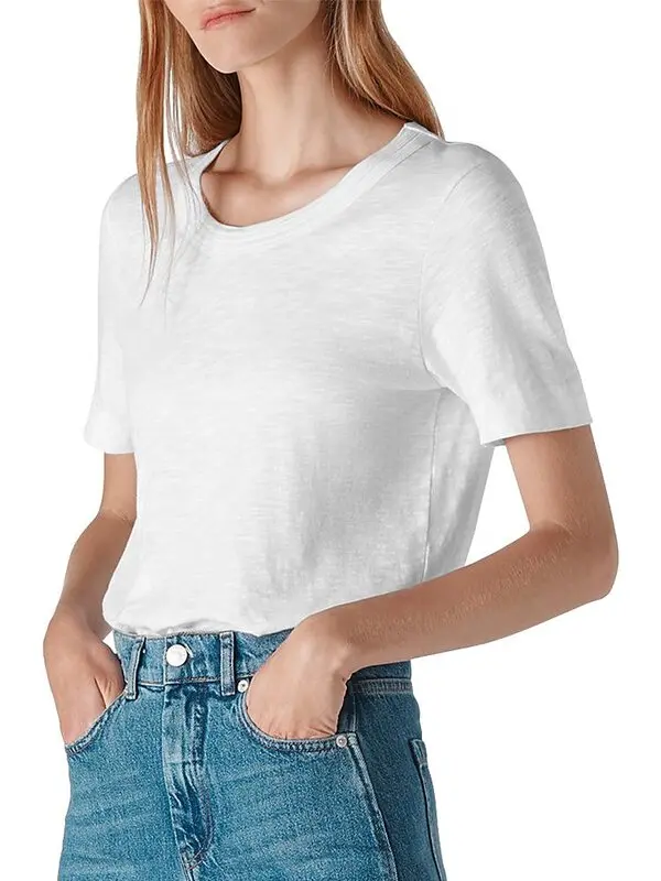 Whistles Rosa Double Trim Tee - White