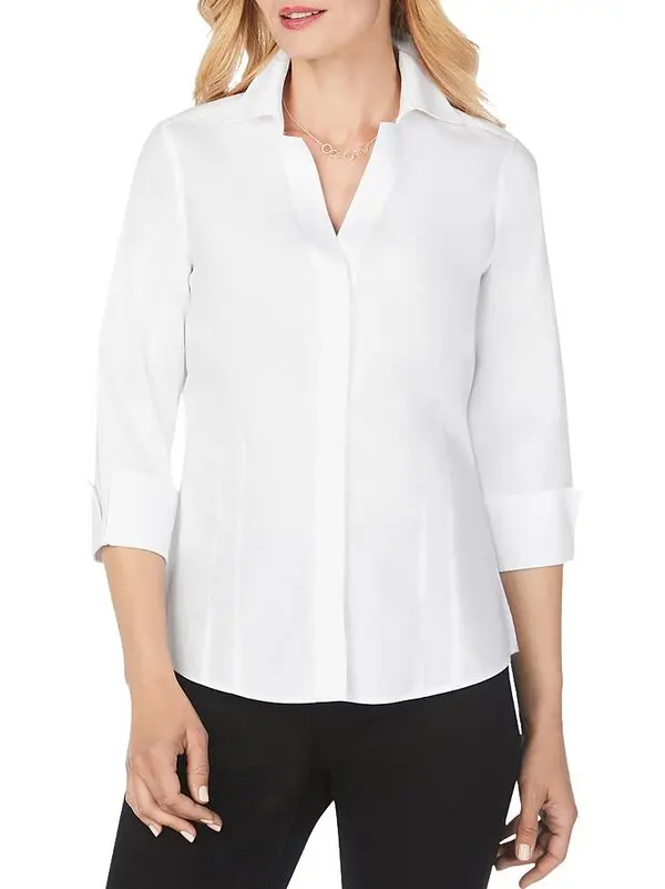 Foxcroft Taylor Non-iron Button-down Top - White