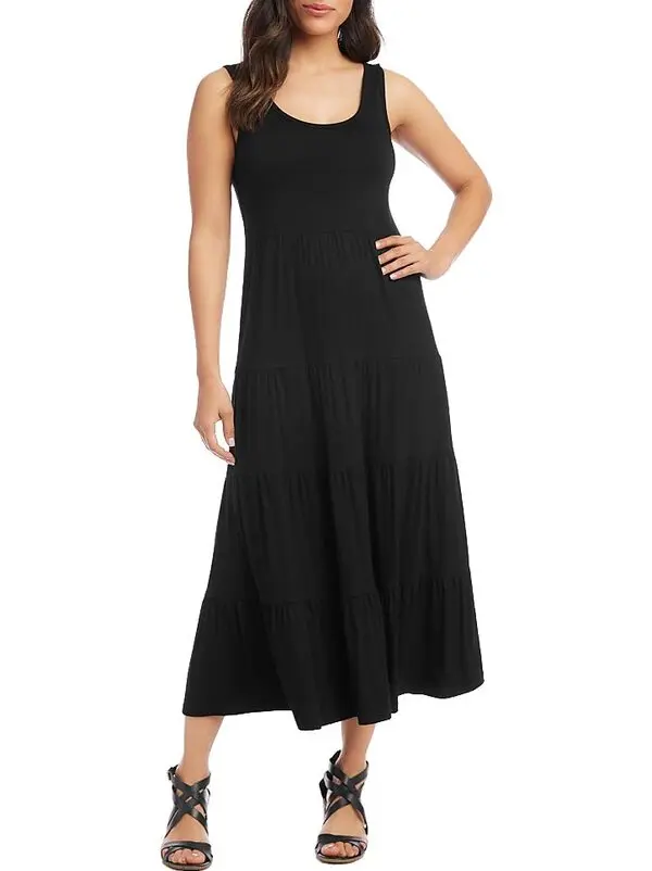 Karen Kane Tiered Midi Dress - Black