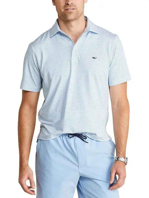 Vineyard Vines Bradley Striped Sankaty Polo Shirt - Ocean