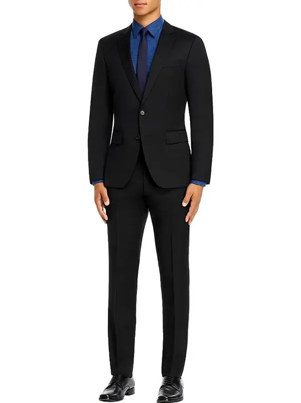 BOSS H-huge Wool Twill Slim Fit Suit - Black
