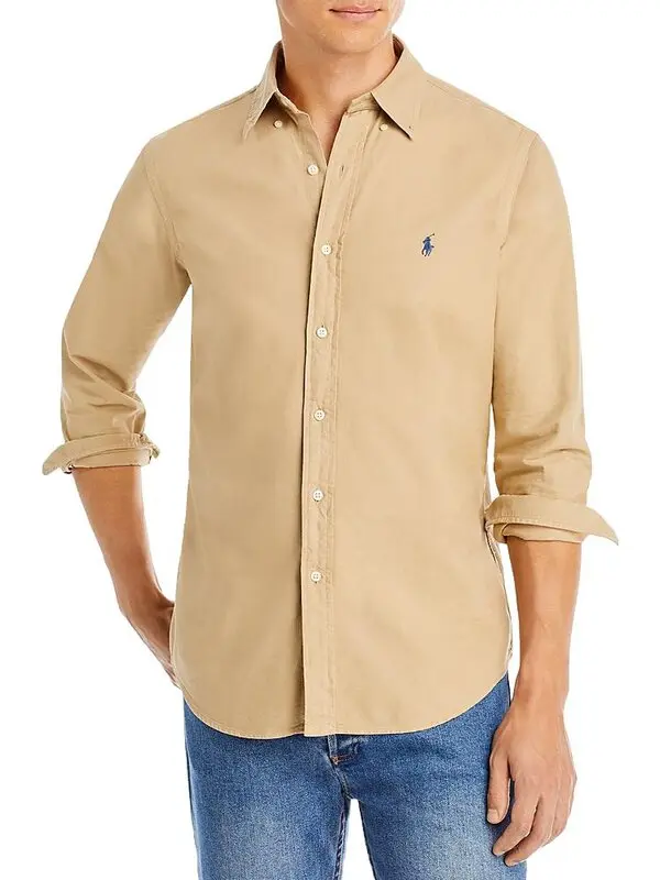 Polo Ralph Lauren Classic Fit Long Sleeve Cotton Oxford Button Down Shirt - Surrey Tan