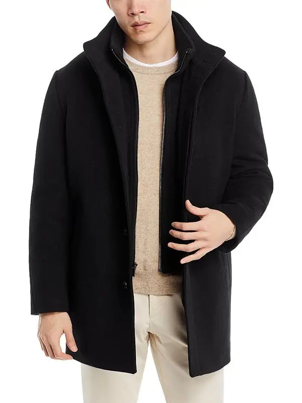 Cardinal Of Canada Mont Royal Wool & Cashmere Car Coat - Black