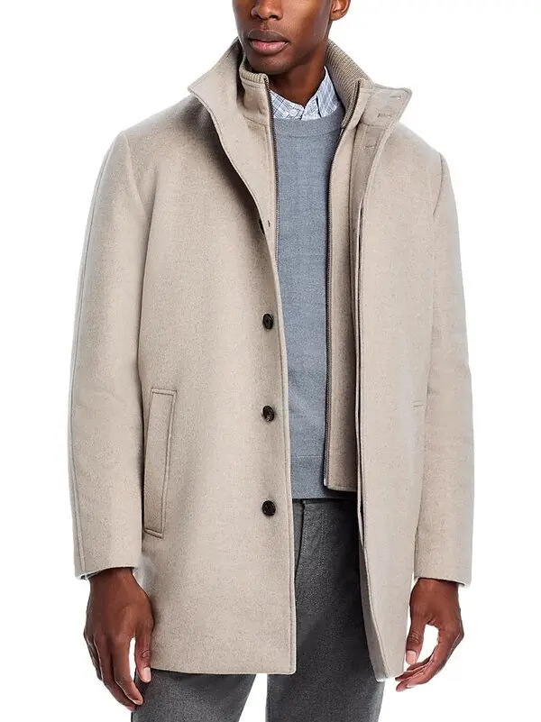 Cardinal Of Canada Mont Royal Wool & Cashmere Car Coat - Taupe