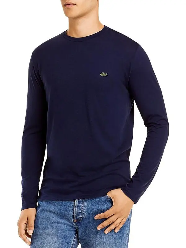 Lacoste Long-sleeve Pima Cotton Tee - Navy Blue