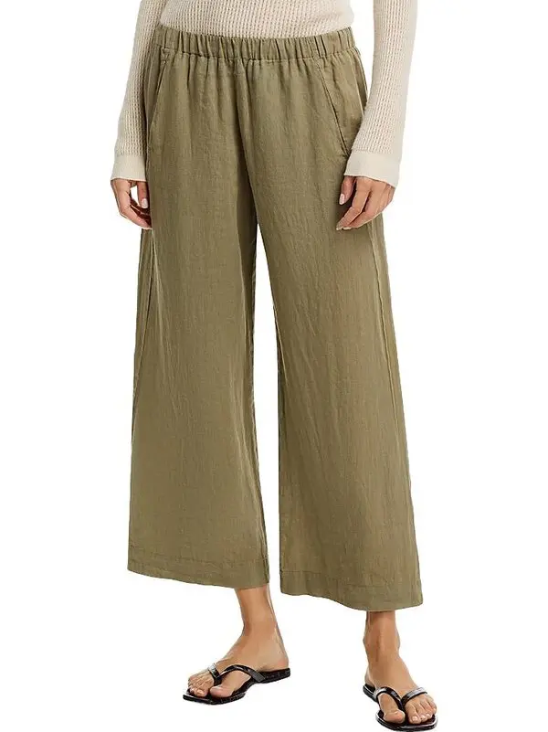 Velvet By Graham & Spencer Lola Linen Pants - Axe Green