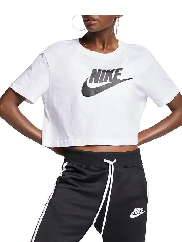 Nike Essential Cropped Logo Tee - White