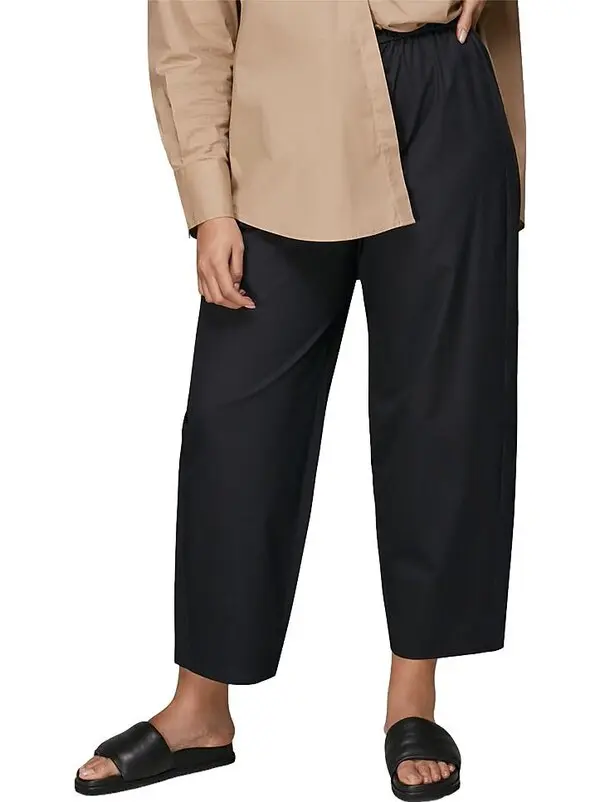 Whistles Poplin Barrel Leg Trousers - Black