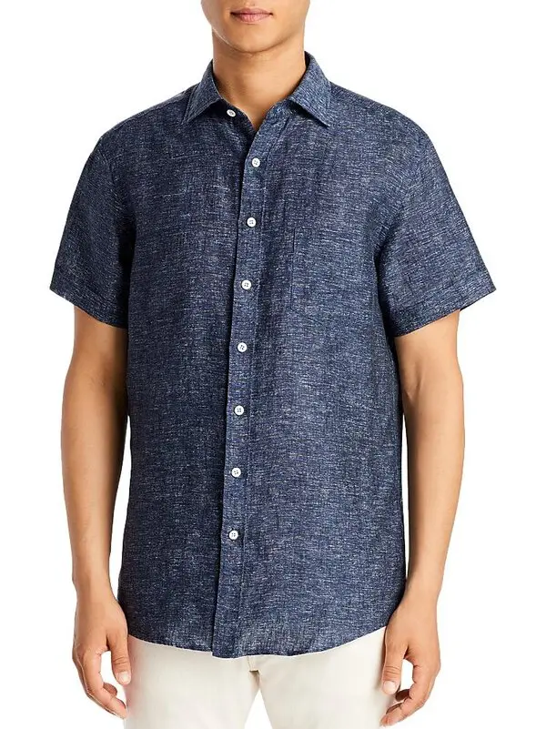 Rodd & Gunn Ellerslie Linen Textured Classic Fit Button-up Shirt - Blue Haze