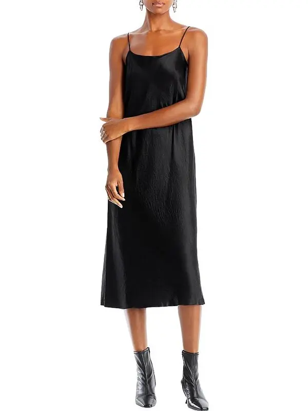 Vince Satin Slip Dress - Black
