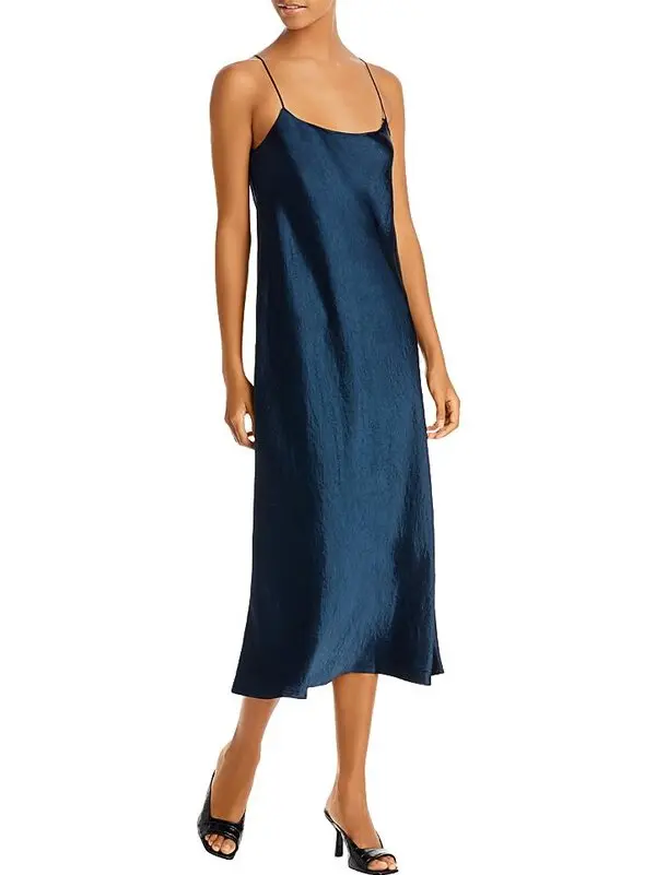 Vince Satin Slip Dress - Coastal Blue