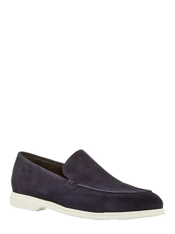 To Boot New York Cassidy Moc Toe Loafers - Navy Suede