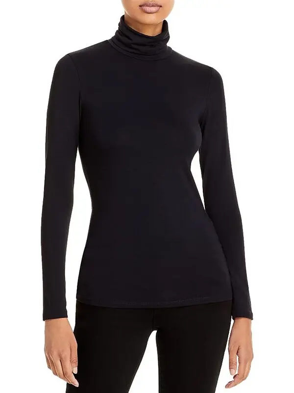 Majestic Filatures Soft Touch Long Sleeve Turtleneck - Noir