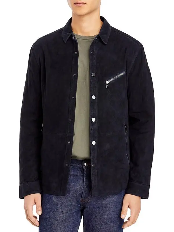 John Varvatos Collection Suede Shirt Jacket - Midnight