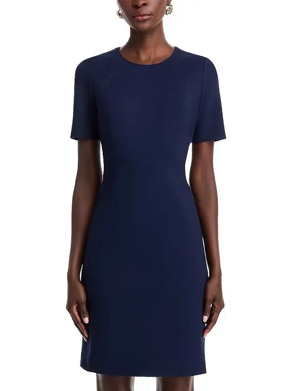 T Tahari Judianne Fitted Sheath Dress - Navy