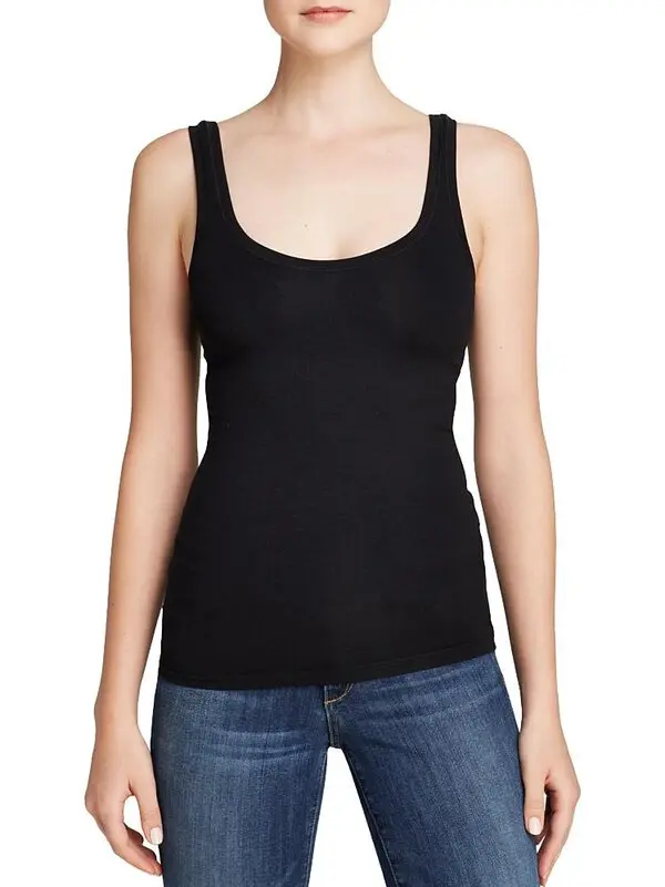 Theory Len Tubular Stretch Jersey Tank Top - Black