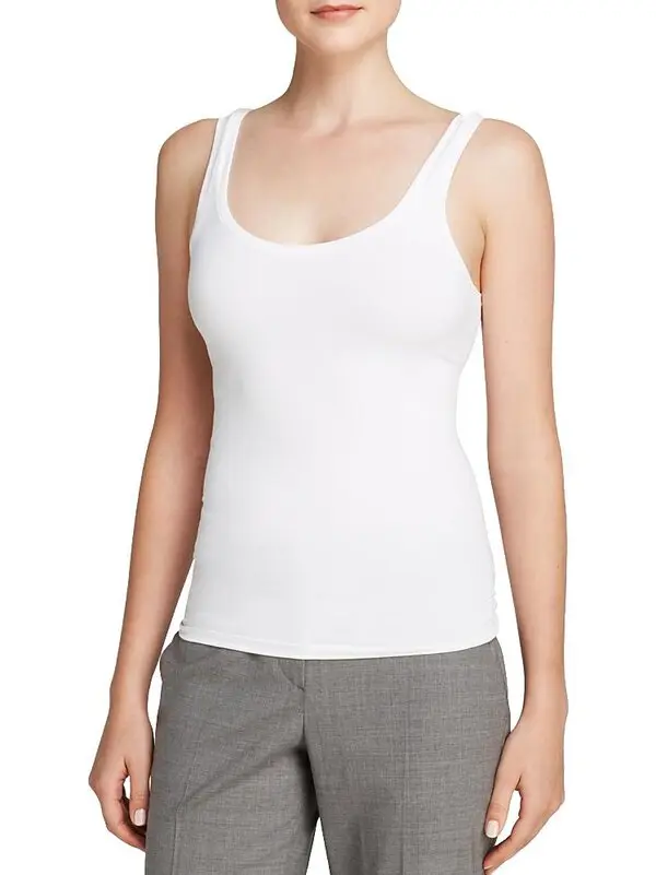 Theory Len Tubular Stretch Jersey Tank Top - White