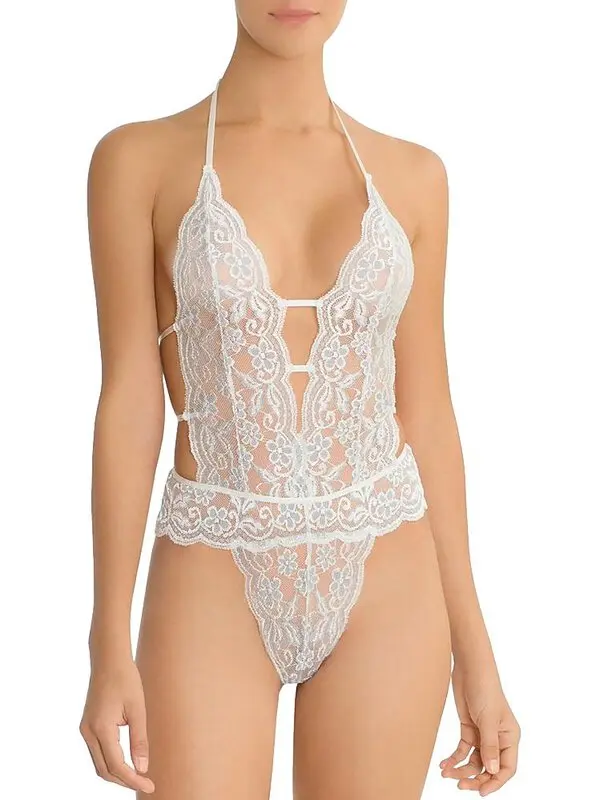 IN BLOOM BY JONQUIL Lace Teddy - Ivory/pale Blue