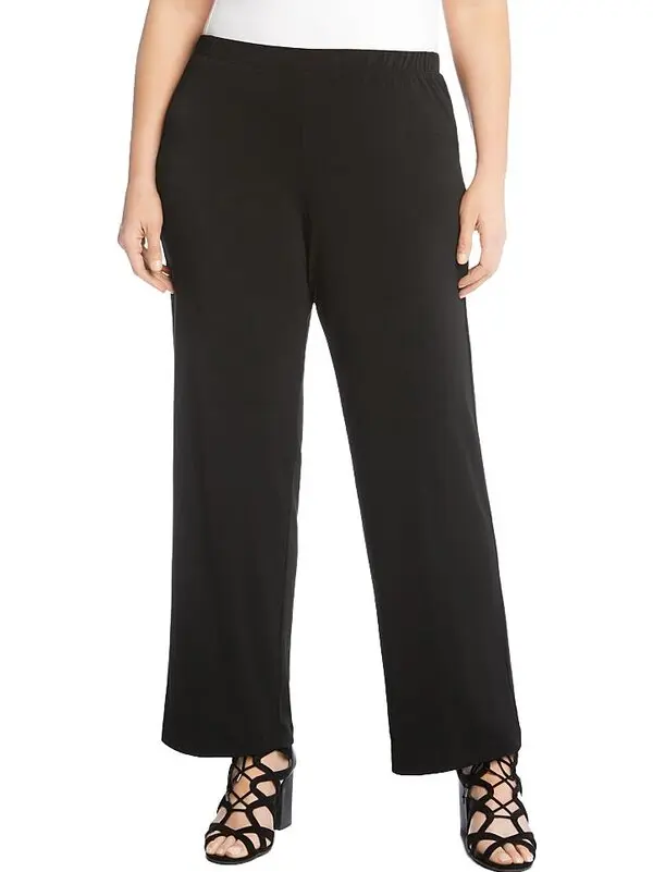 Karen Kane Plus Crepe Straight-leg Pants - Black