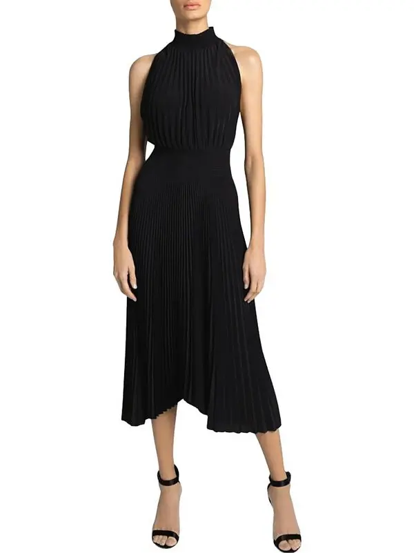 A.L.C. Renzo Pleated Midi Dress - Black