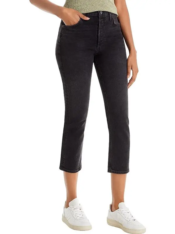 AGOLDE Riley High-rise Cropped Straight Jeans - Panoramic