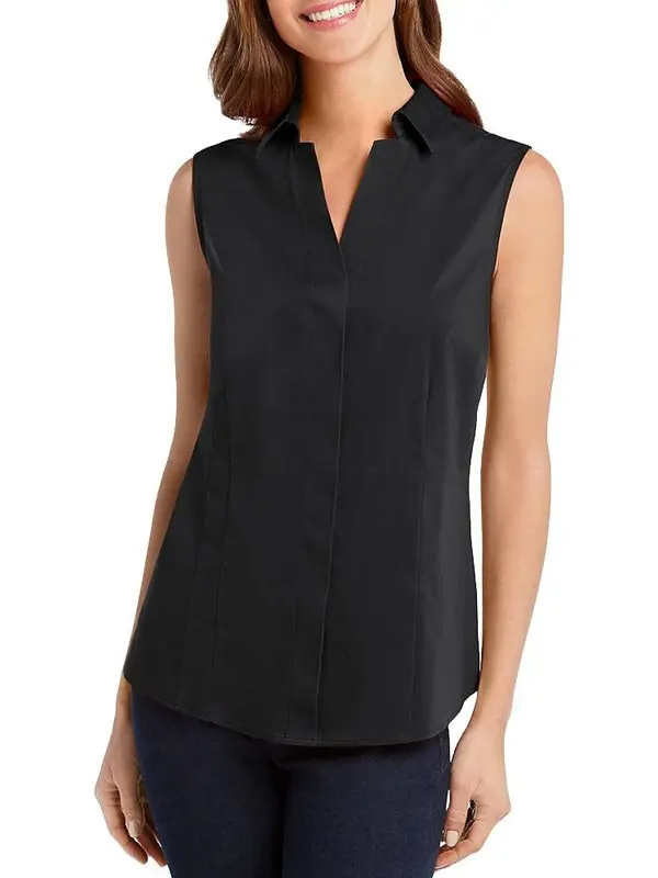Foxcroft Taylor Sleeveless Non-iron Shirt - Black