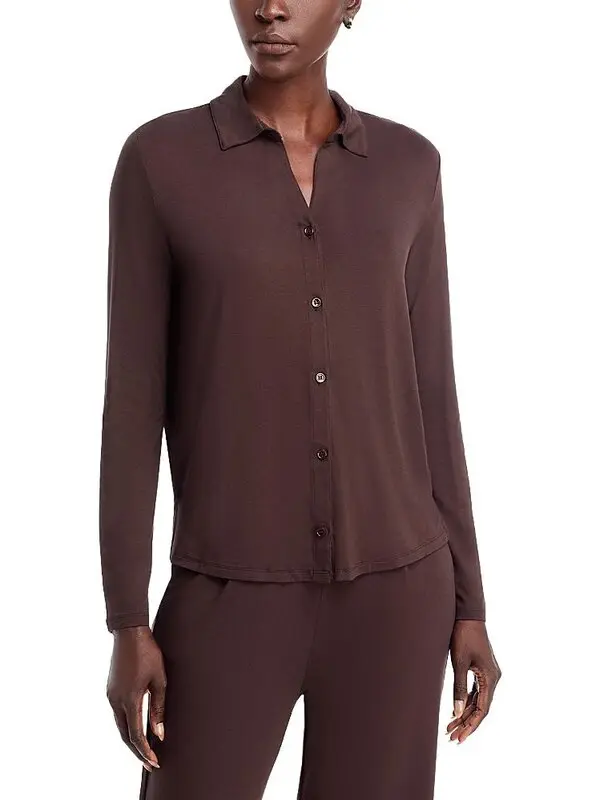 Majestic Filatures Soft Touch Knit Shirt - Coffee
