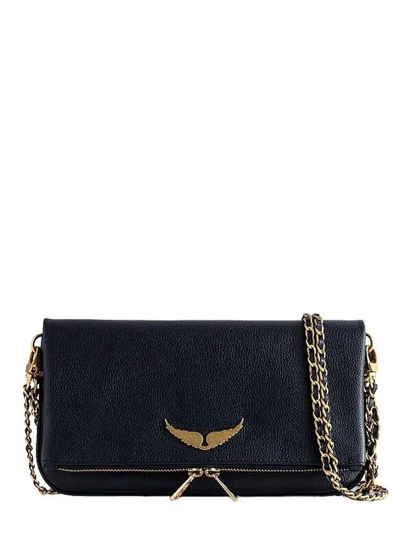 Zadig&Voltaire Rock Leather Shoulder Bag - Ink/gold