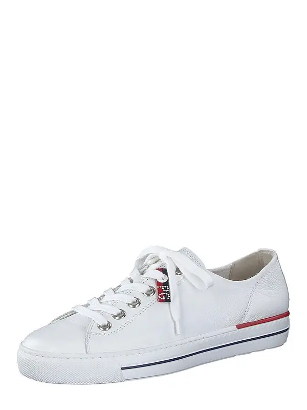 Paul Green Carly Lace Up Sneakers - White Leather