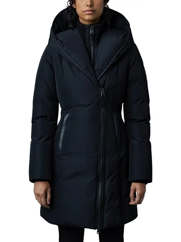 Mackage Kay Asymmetric Hooded Coat - Black