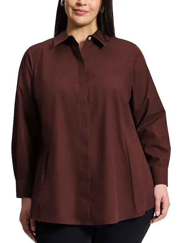 Foxcroft Cici Non Iron Tunic Top - Chicory