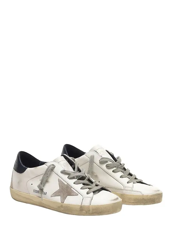 GOLDEN GOOSE Super-star Low Top Sneakers - White/navy