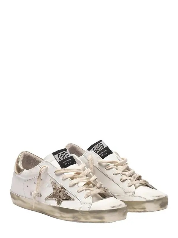 GOLDEN GOOSE Super-star Low Top Sneakers - White/gold